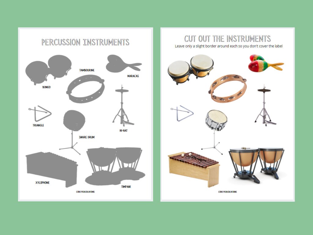 Musical Instruments Matching Sorting Busy Book Binder Learning - Etsy