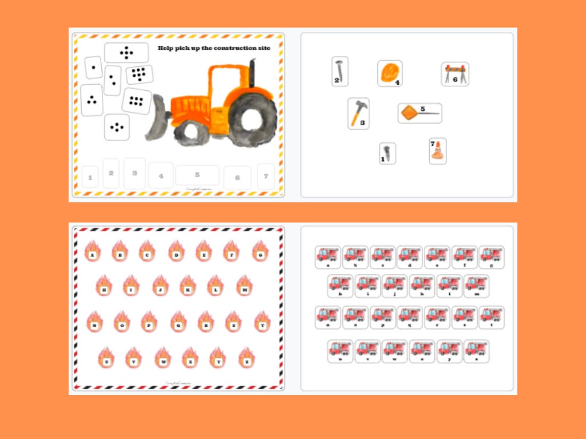 Busy Book Binder Cars Trucks Firetruck Construction BUNDLE | Etsy