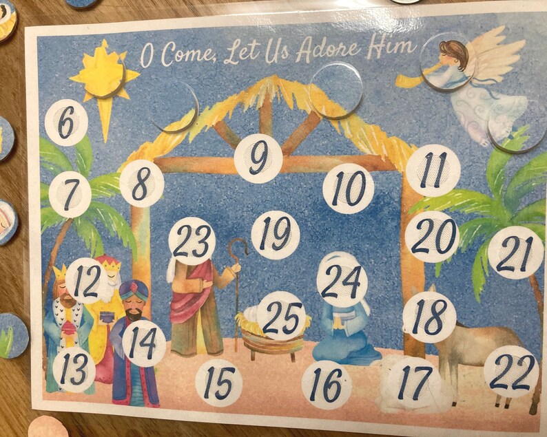 Nativity Advent Calendar for Kids Printable Christmas Count - Etsy