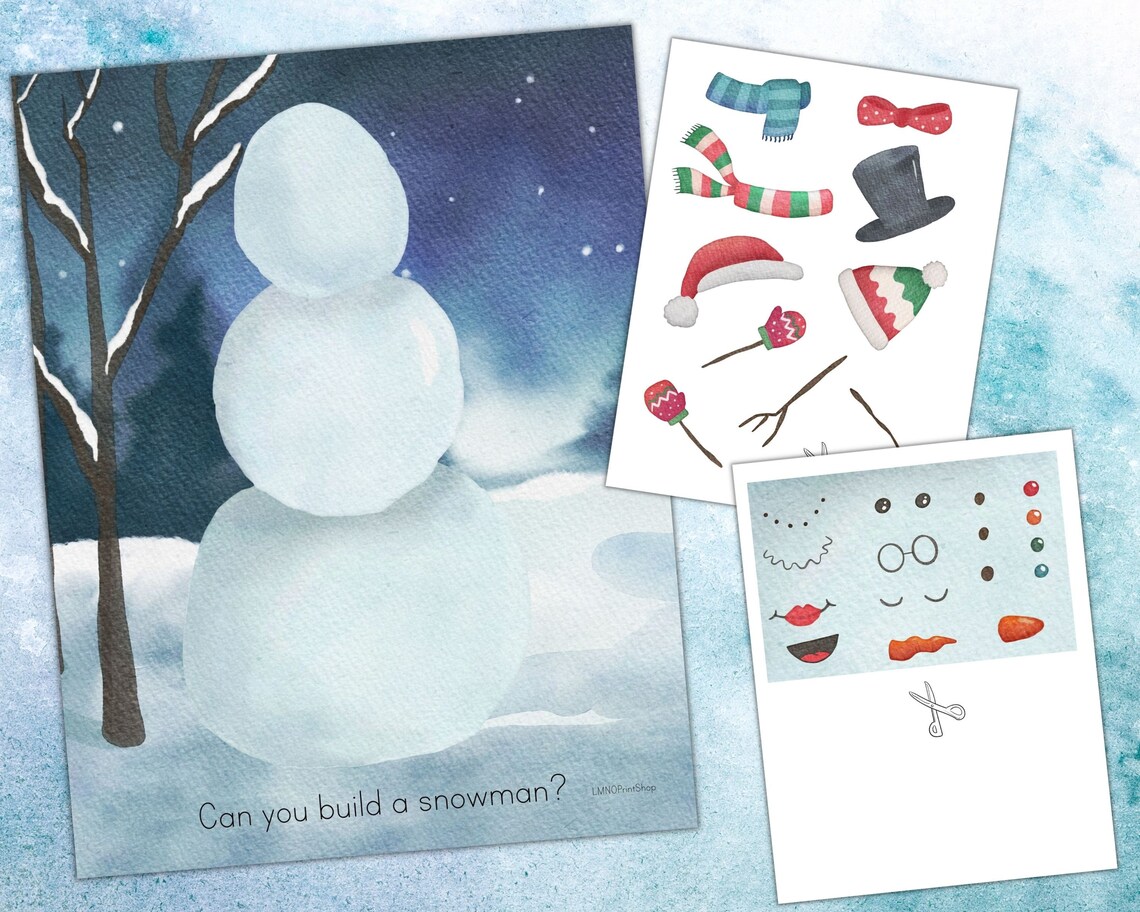 Build a Snowman Winter Busy Book Christmas Learning Binder | Etsy