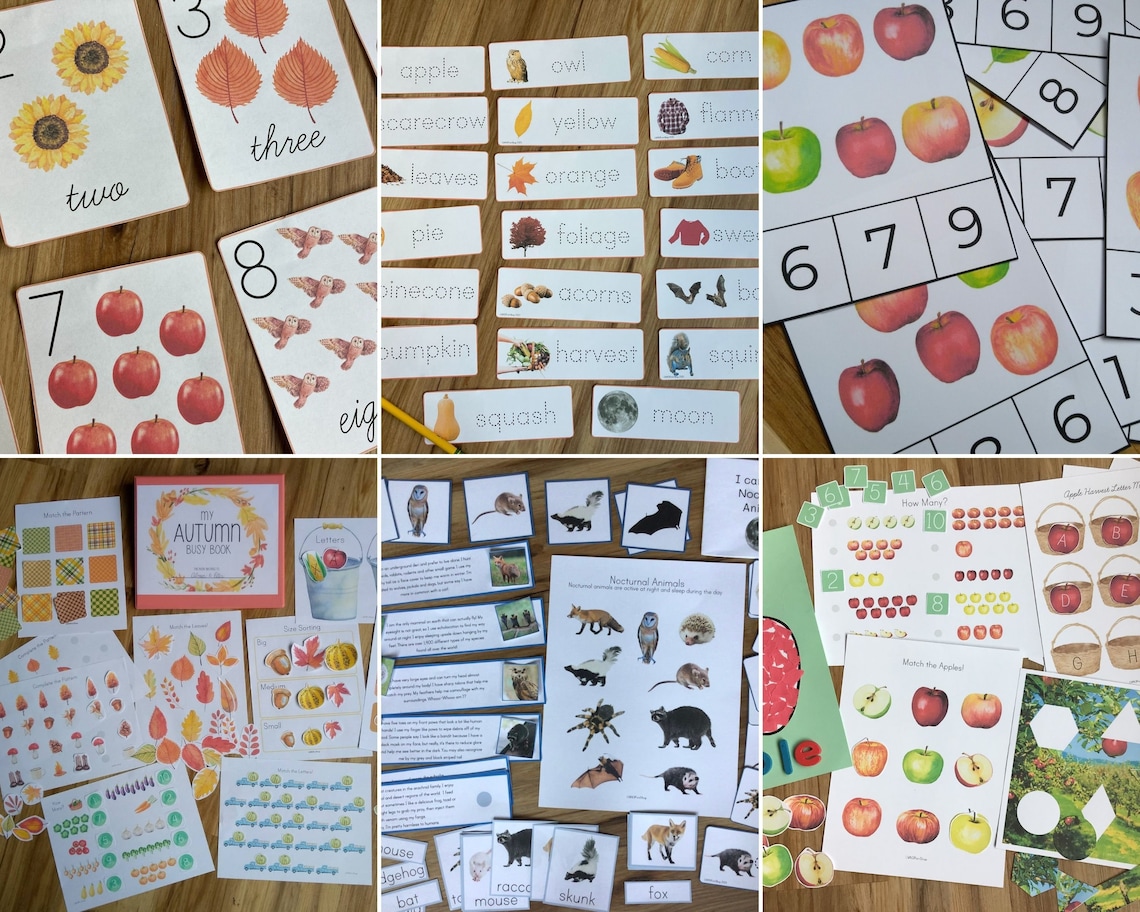 FALL BUNDLE Autumn Preschool Homeschool Busy Book - Etsy