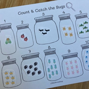 Count the Bugs - Counting Number Matching 1-10 Busy Book Binder ...