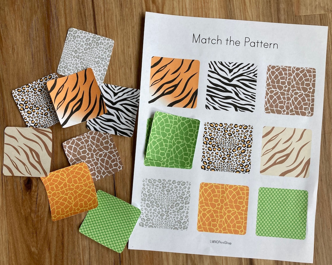 Animal Print Matching - Preschool Busy Book Activity - Toddler ...