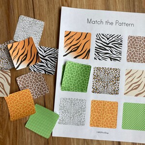 Animal Print Matching - Preschool Busy Book Activity - Toddler ...