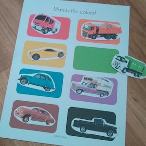 Truck Matching Preschool Printable Construction Busy Book - Etsy
