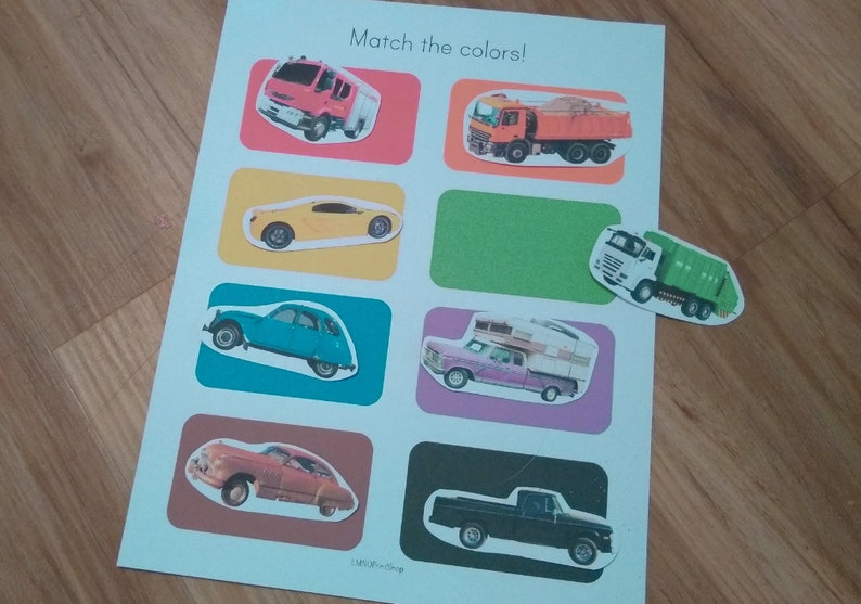 Truck Color Matching Busy Book Toddler Preschool Printable - Etsy