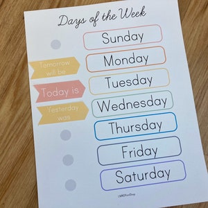 Days of the Week - Calendar Bulletin Board Poster - Busy Book Binder ...
