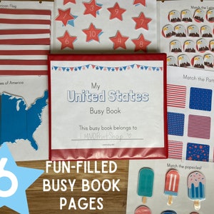 July 4th United States Busy Book - Learning Binder File Folder ...