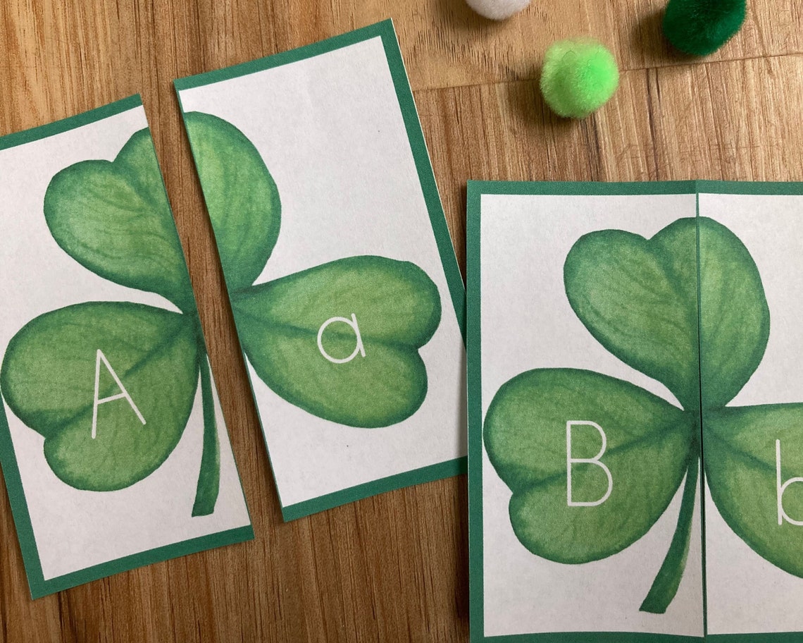 Shamrock Letter Matching Cards St. Patricks Day Printable - Etsy