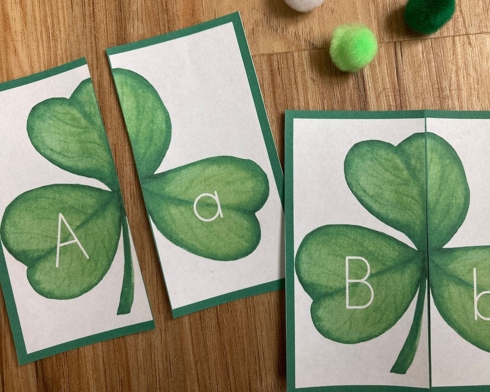 Shamrock Letter Matching Cards St. Patricks Day Printable - Etsy