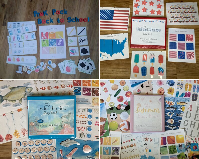 Summer Bundle Busy Book Learning Binder Preschool - Etsy