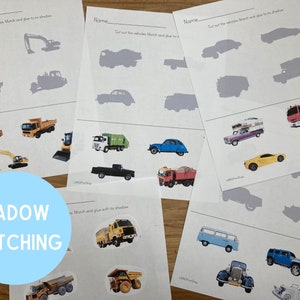 Cars Cut and Paste Worksheets - Printable Transportation Trucks ...