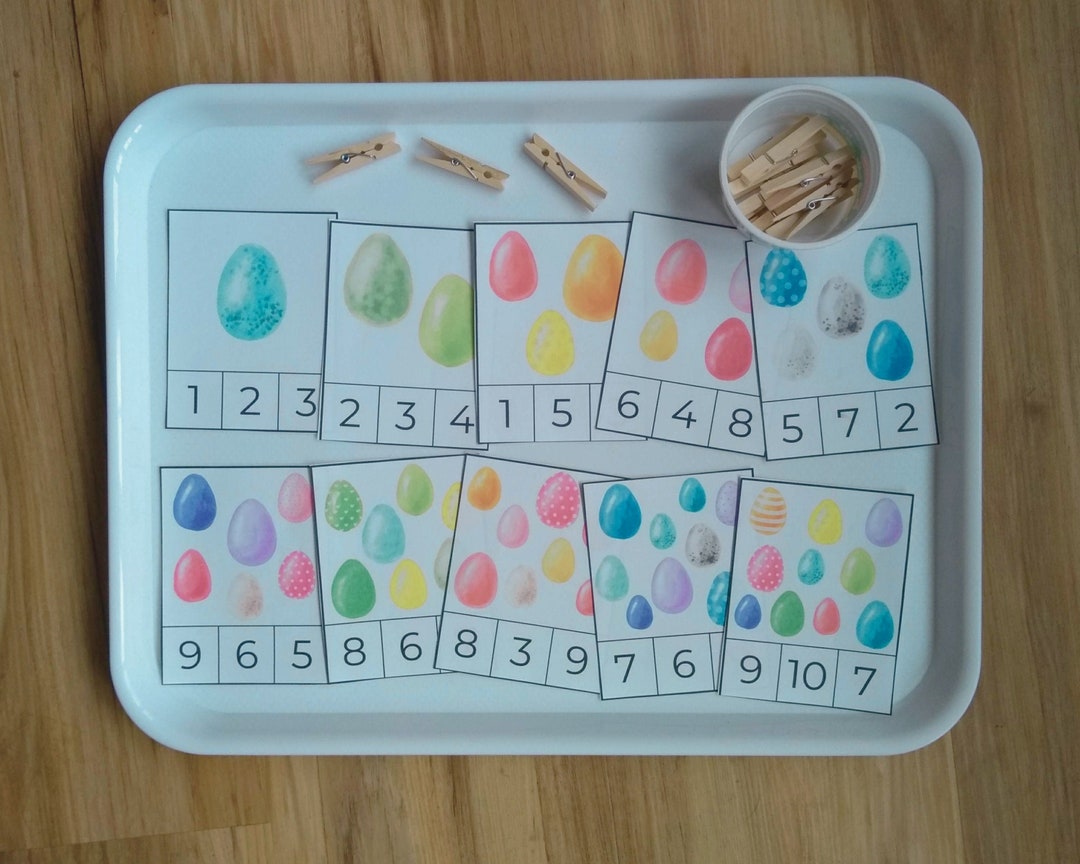 Easter Egg Number Clip Counting Cards 0-10 - Toddler Preschool Prek ...