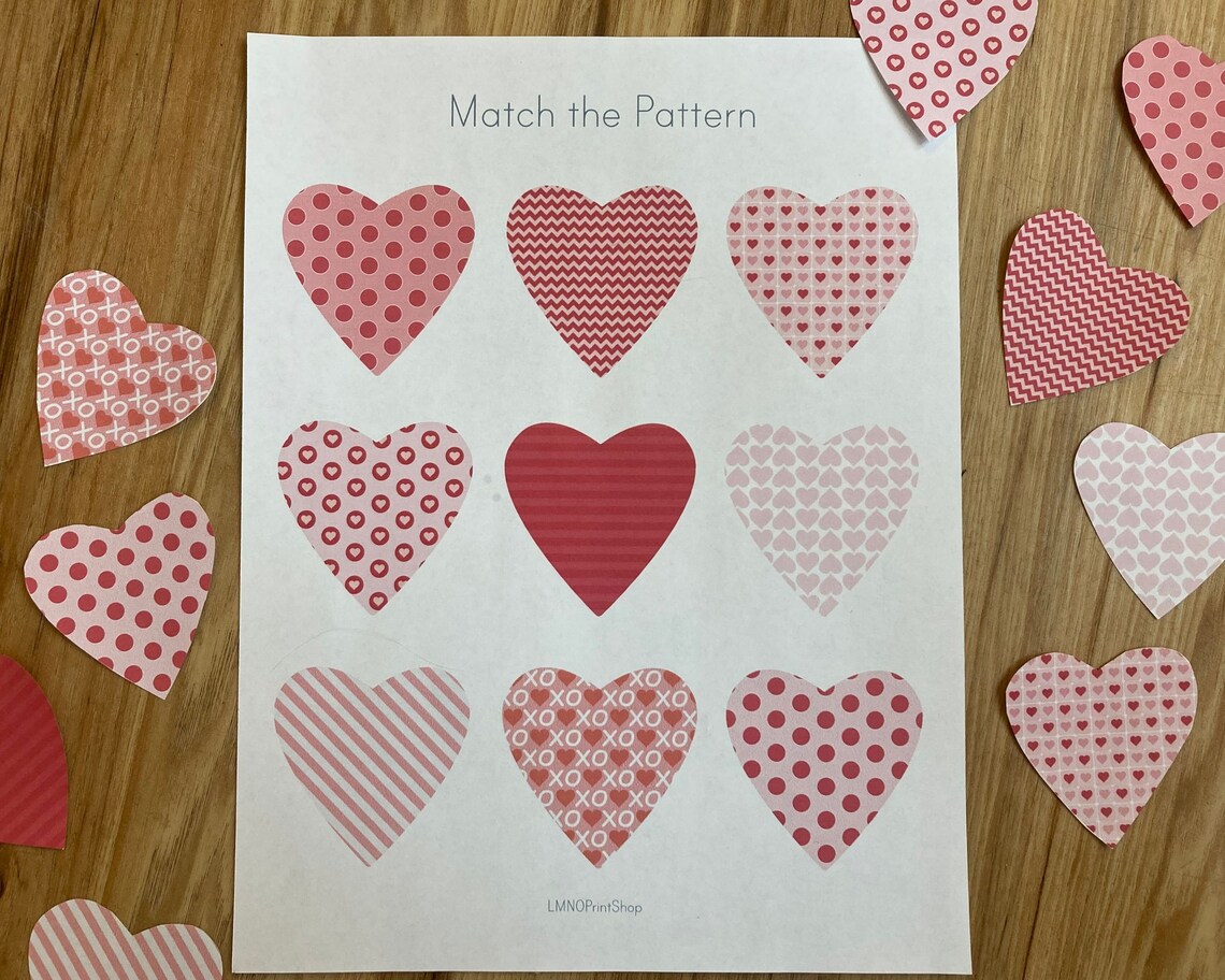 Valentines Pattern Matching Busy Book - Preschool Printable - Learning ...