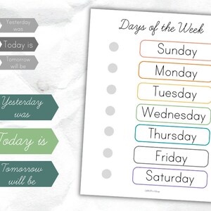 Days of the Week - Calendar Bulletin Board Poster - Busy Book Binder ...