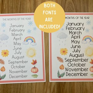 Homeschool Elementary Poster Set - Number Chart Alphabet Letters - Days ...