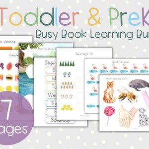 Busy Book Bundle - Toddler Preschool Printable - Letters Shapes Numbers ...