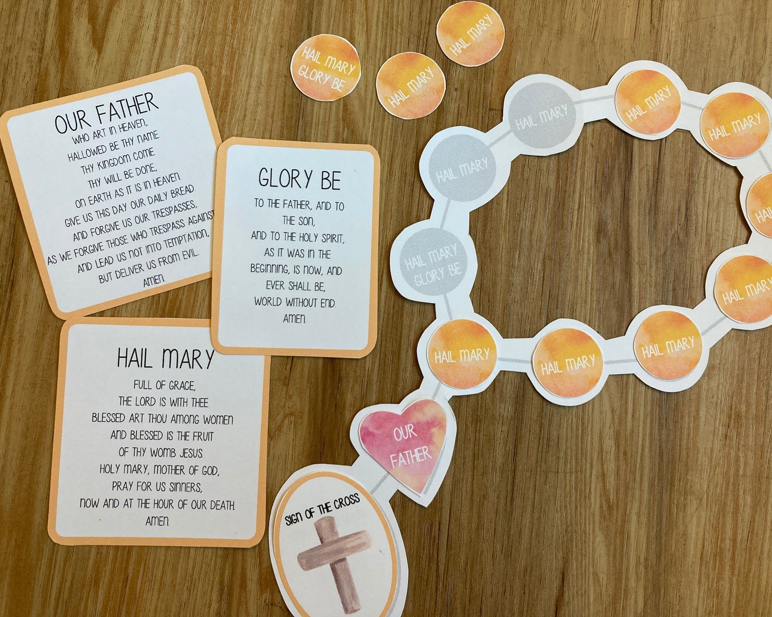 Kids Rosary Printable - Childrens Prayer - Decade Learning Tool ...