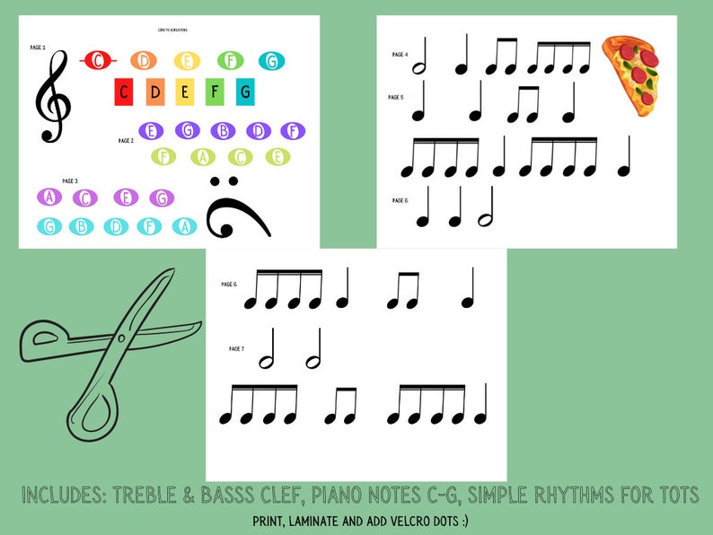 Music Notes & Rhythm Busy Book Binder Learning Activity Pack - Etsy