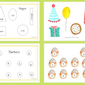 BIRTHDAY Busy Book Binder Bundle - Letter & Number Matching, Shapes ...