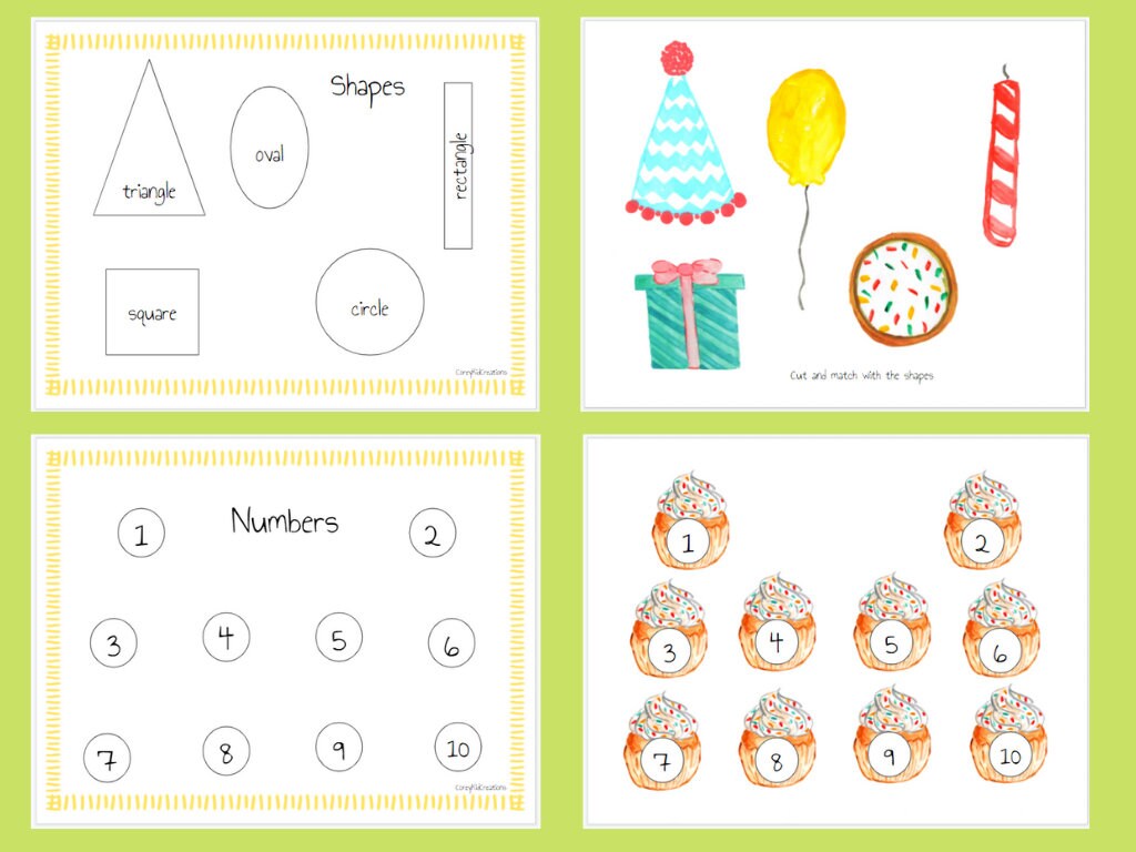 BIRTHDAY Busy Book Binder Bundle - Letter & Number Matching, Shapes ...