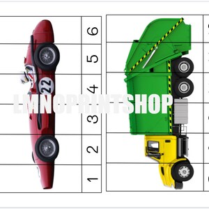 Cars & Trucks Number Order Puzzles - Firetruck Plane Counting Toddler ...