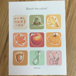 Fall Color Matching Busy Book Printable - Montessori Watercolor ...