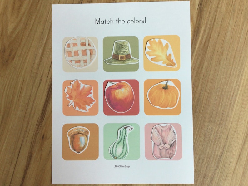 Fall Color Matching Busy Book Printable Montessori - Etsy