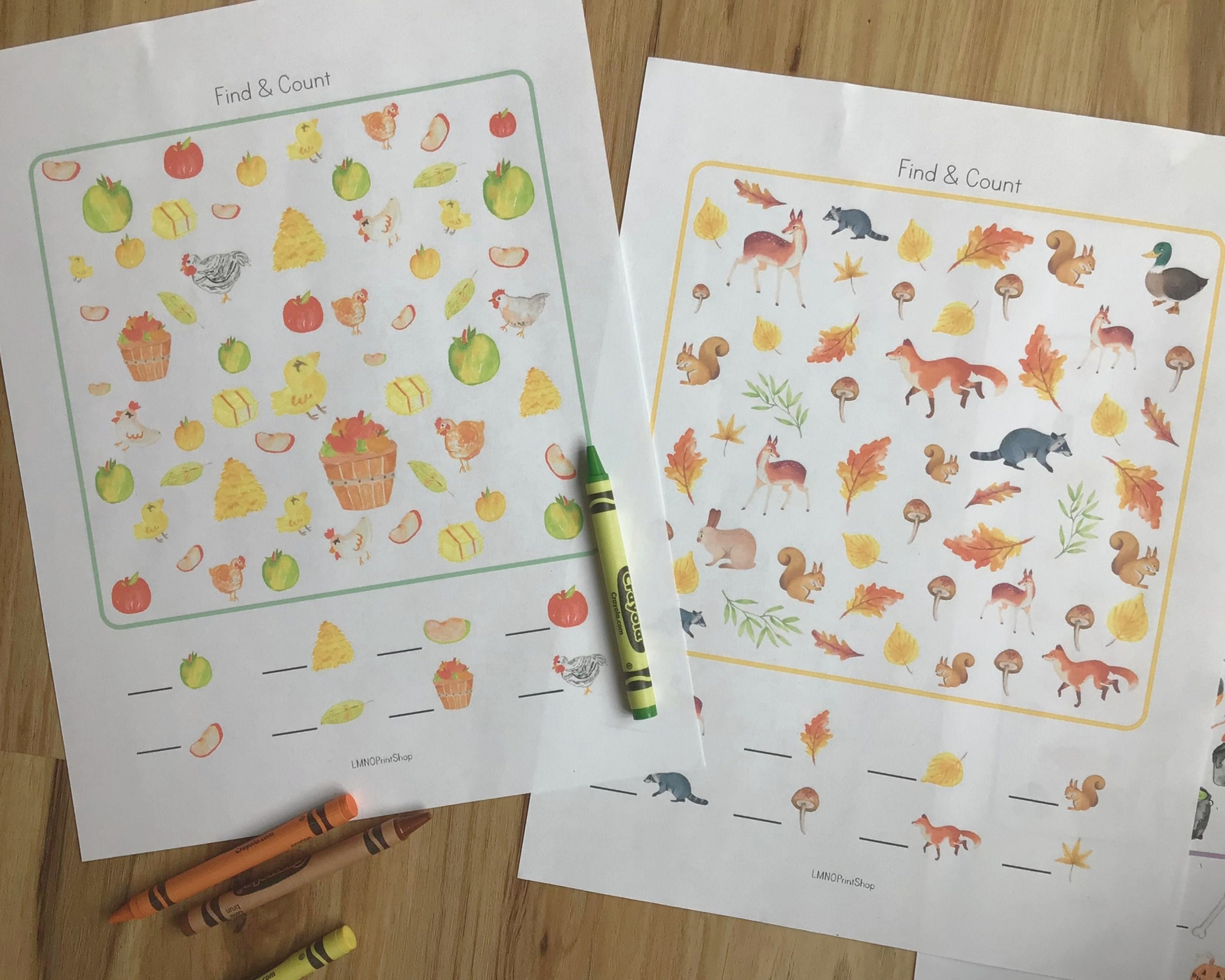 Find and Count Fall Autumn Ispy Printable Back to School - Etsy