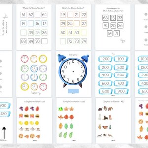 Kindergarten Printable Math Learning Binder - Addition Subtraction ...