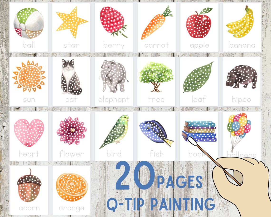 Q Tip Painting Printable Preschool Coloring Worksheets - Etsy