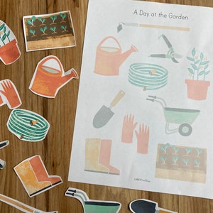 Garden Planting Spring Busy Book Page matching Learning - Etsy