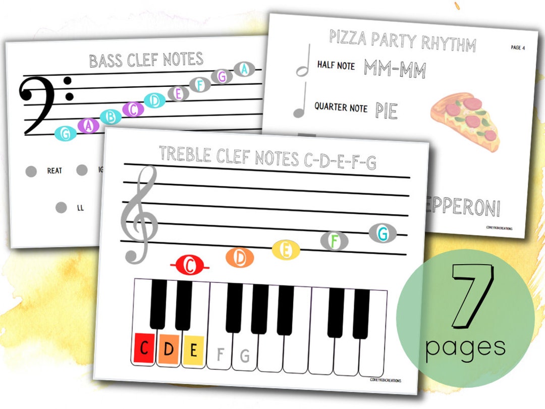 Music Notes & Rhythm Busy Book Binder Learning Activity Pack - Treble ...