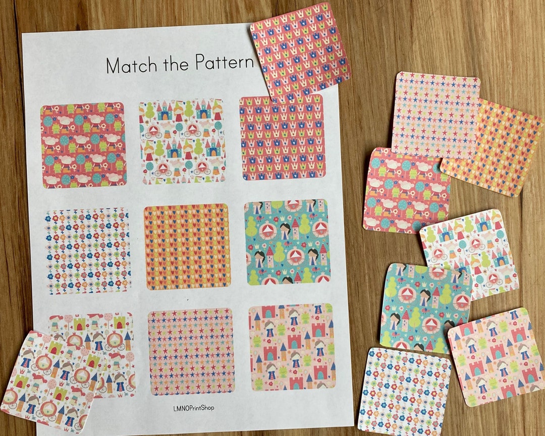 Princess Busy Book Pattern Matching - Pink Girls Learning Binder ...