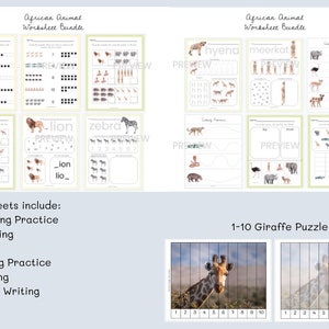 African Animal Busy Book Binder Learning MEGA Bundle - Worksheets ...