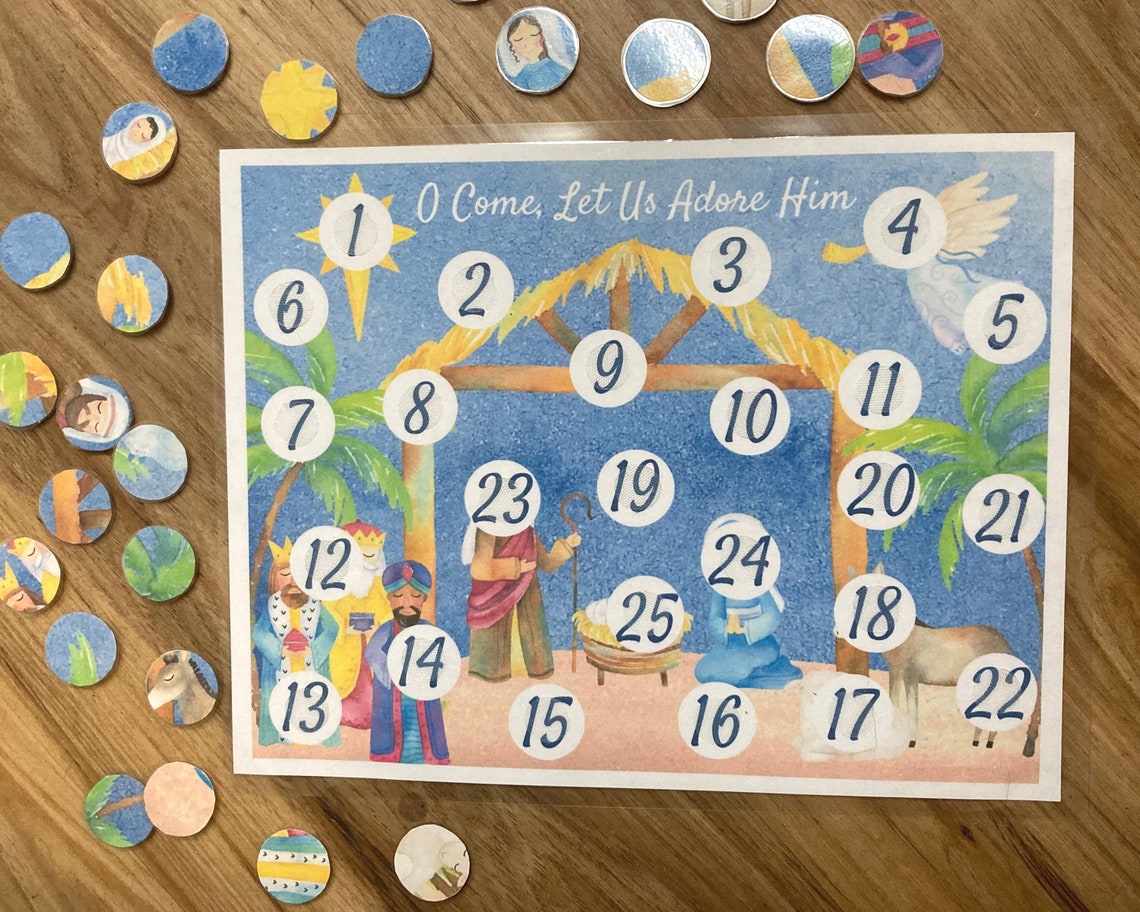 Nativity Advent Calendar for Kids Printable Christmas Count - Etsy