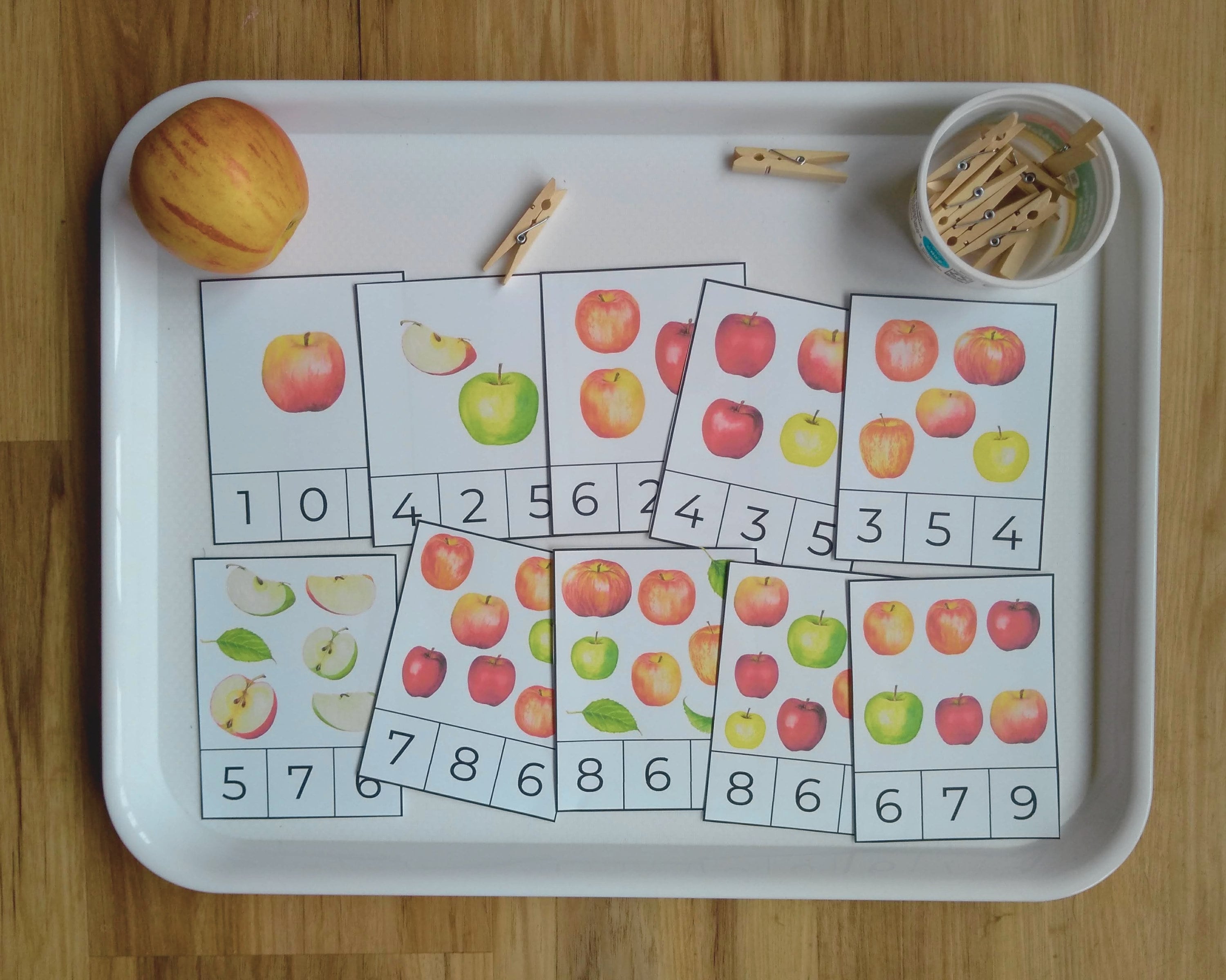Apple Counting Clip Cards Numbers 1-10 Preschool Printable - Etsy Canada