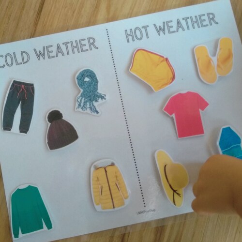 Clothes Sorting Hot & Cold Weather Life Skills Busy Book - Etsy