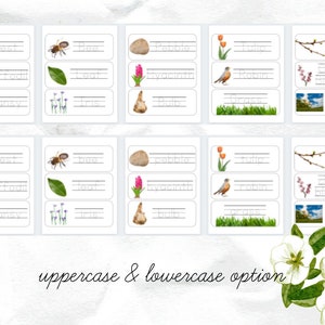 Spring Writing Practice Tracing Cards - Toddler Preschool Kindergarten ...