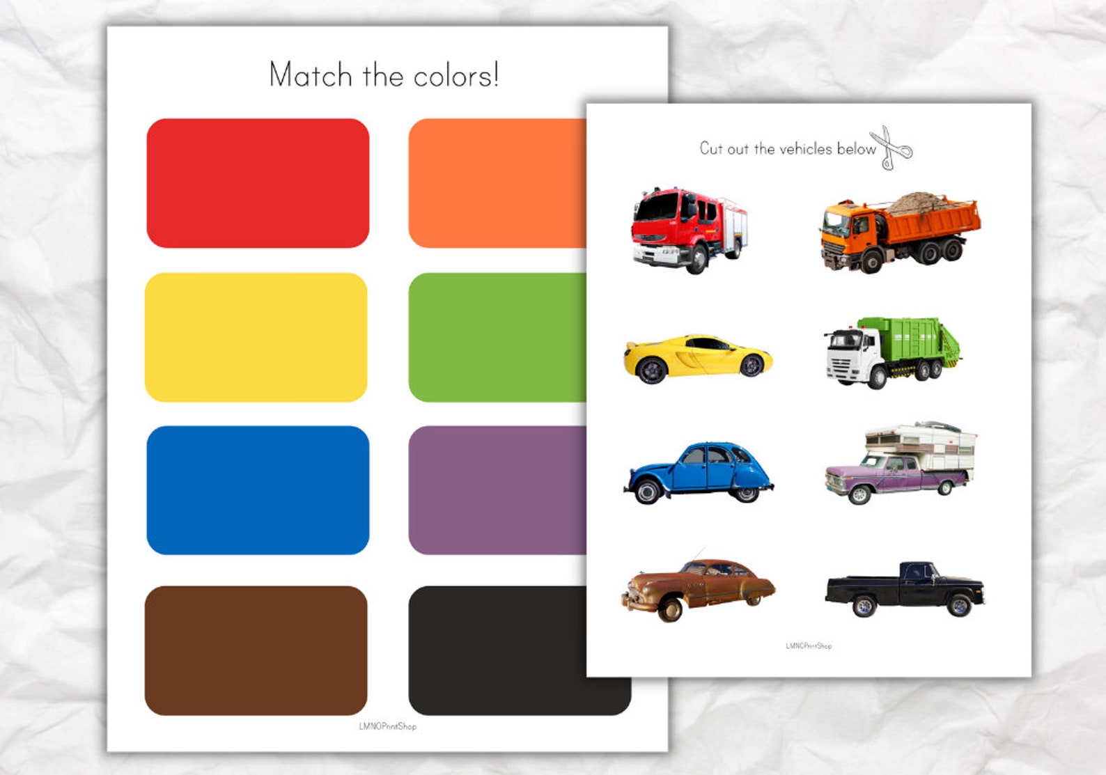 Truck Color Matching Busy Book Toddler Preschool Printable - Etsy