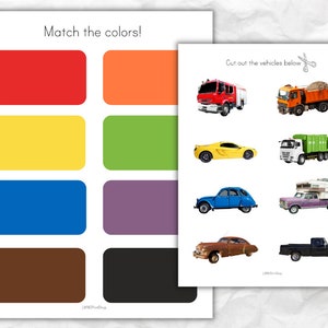 Truck Color Matching Busy Book - Toddler Preschool Printable ...