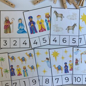 Nativity Number Clip Cards - Christmas Counting Activity - Preschool ...