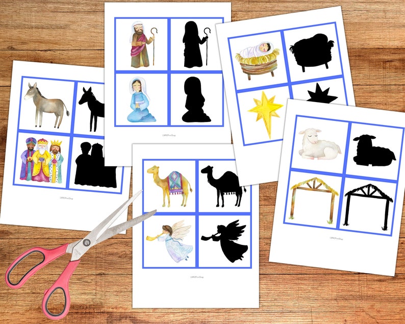 Nativity Shadow Matching Cards - Christmas Preschool Prek Activity ...