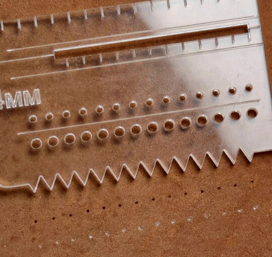 SET 3+4+5+6mm Acrylic Pattern for Letherworking Cutting and Sewing for ...