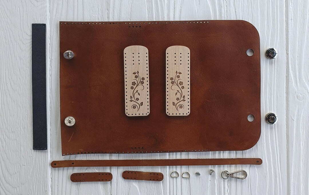 DIY Set for Sewing a Leather Bag. Pattern for Diy Leather Sling Bag ...