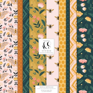 Boho Digital Paper Set, 12 X 12 Inch Repeatable Surface Patterns ...