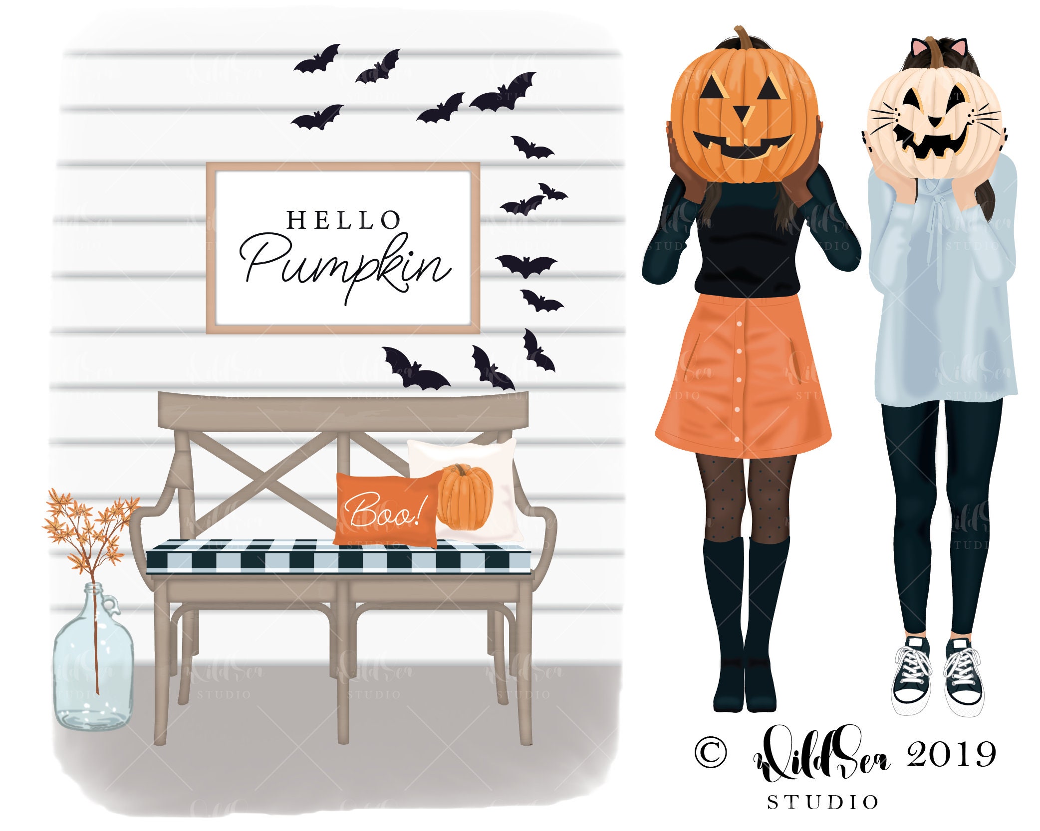 Trick or Treat Clipart Set Fall Halloween | Etsy