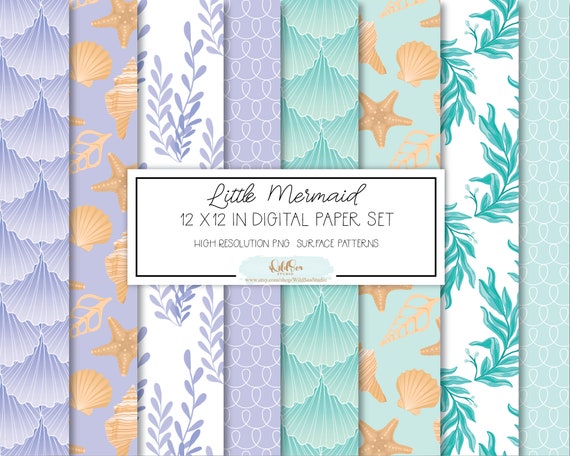 Beach Digital Paper Set Nautical Tropical Summer Shell - Etsy