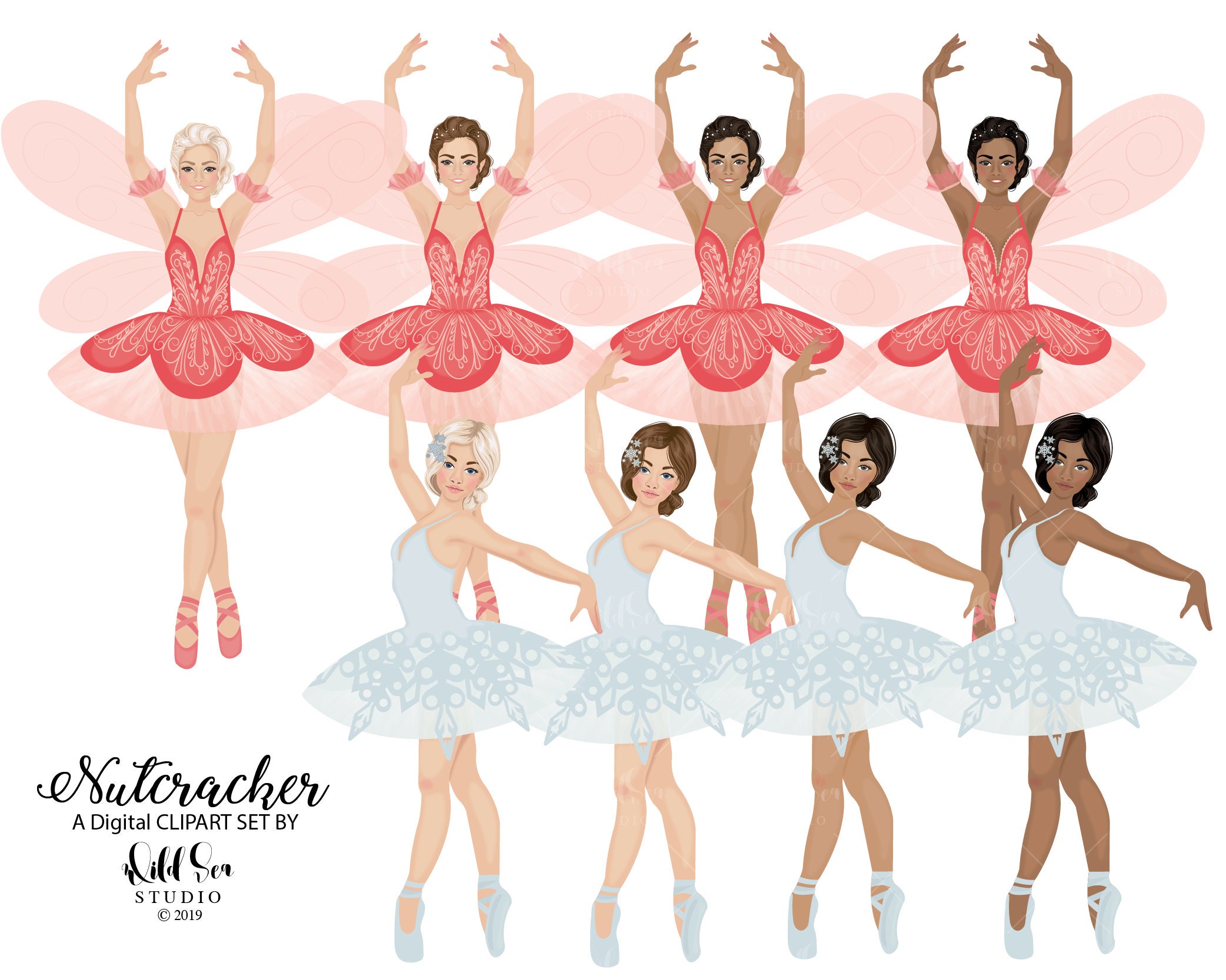 The Nutcracker Ballet Clipart Set Christmas Nutcracker - Etsy