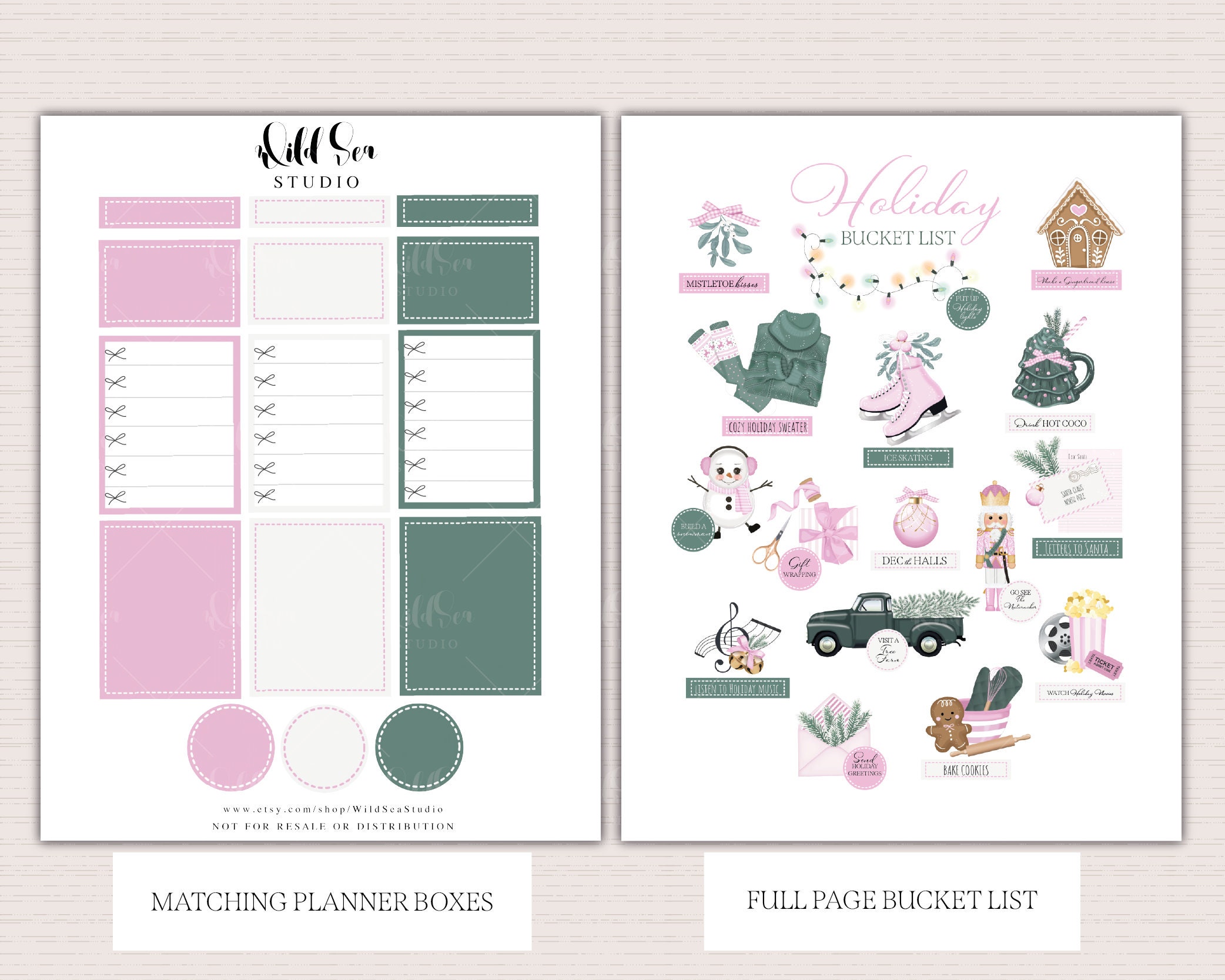 Holiday Bucket List Stickers for Goodnotes, Pre Cropped, Digital ...